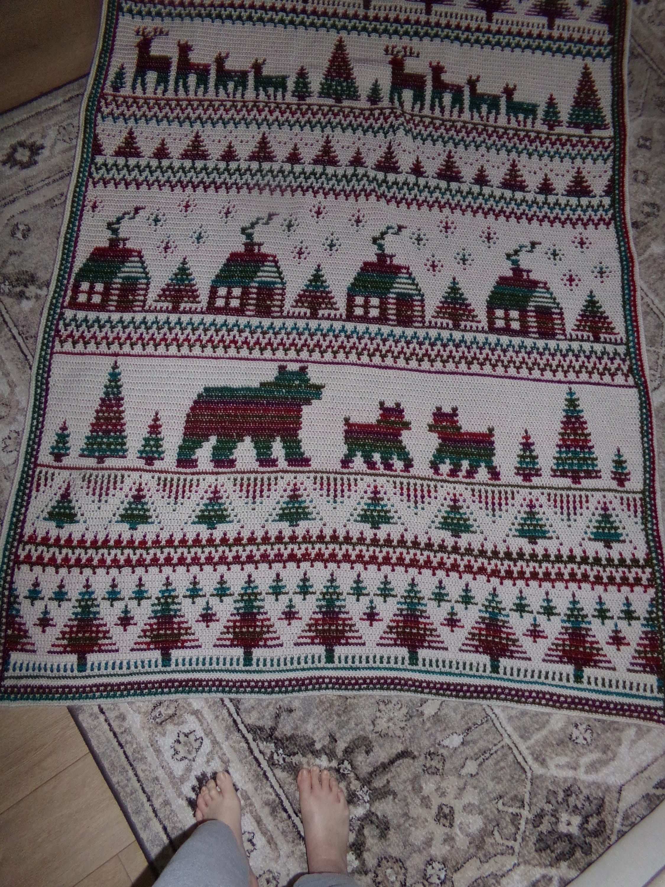 SHOLACH Into the WOODS Handmade Mosaic Crochet Blanket Multi Colored ...