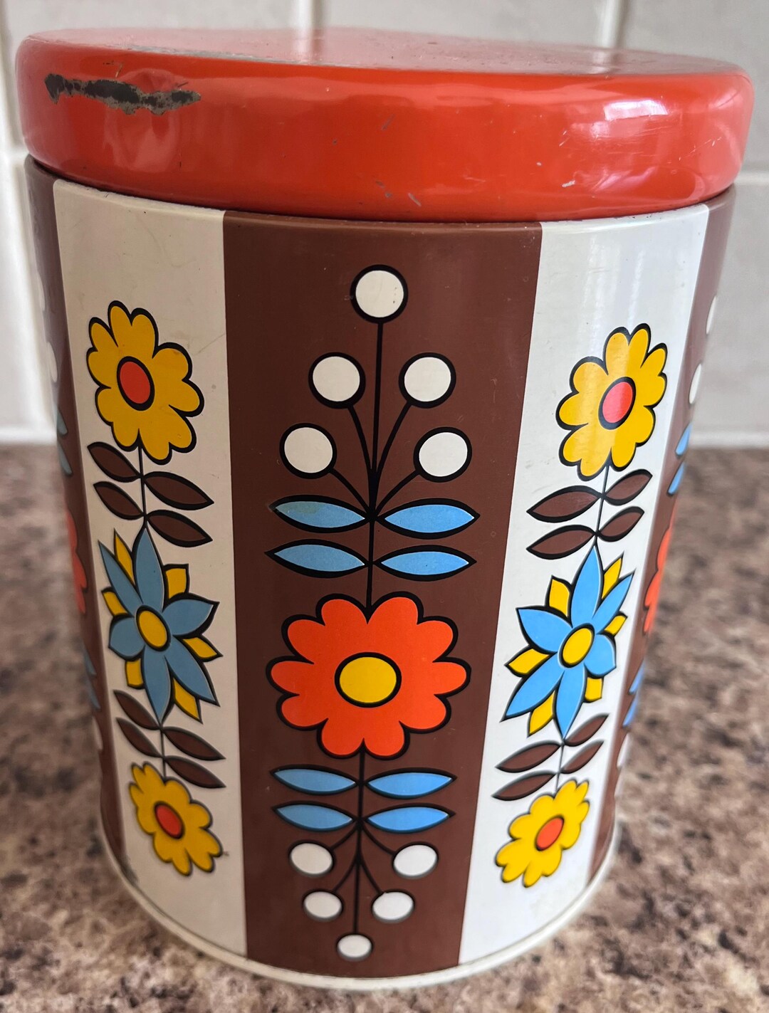 Vintage 'flower Power' Tin - Etsy