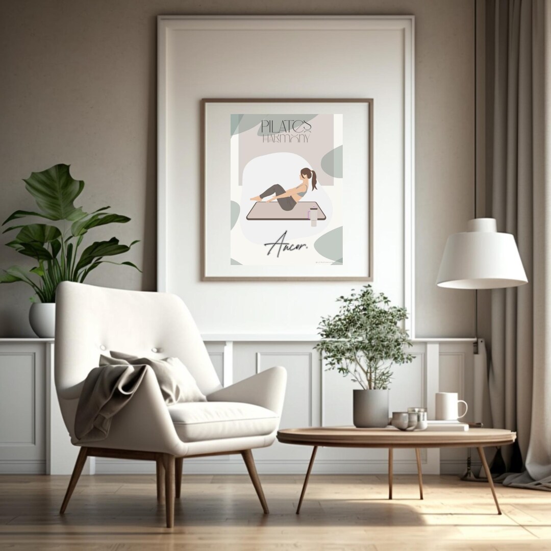 Pilates Pose Wall Art in Minimalist Design - Instant Download Printable ...