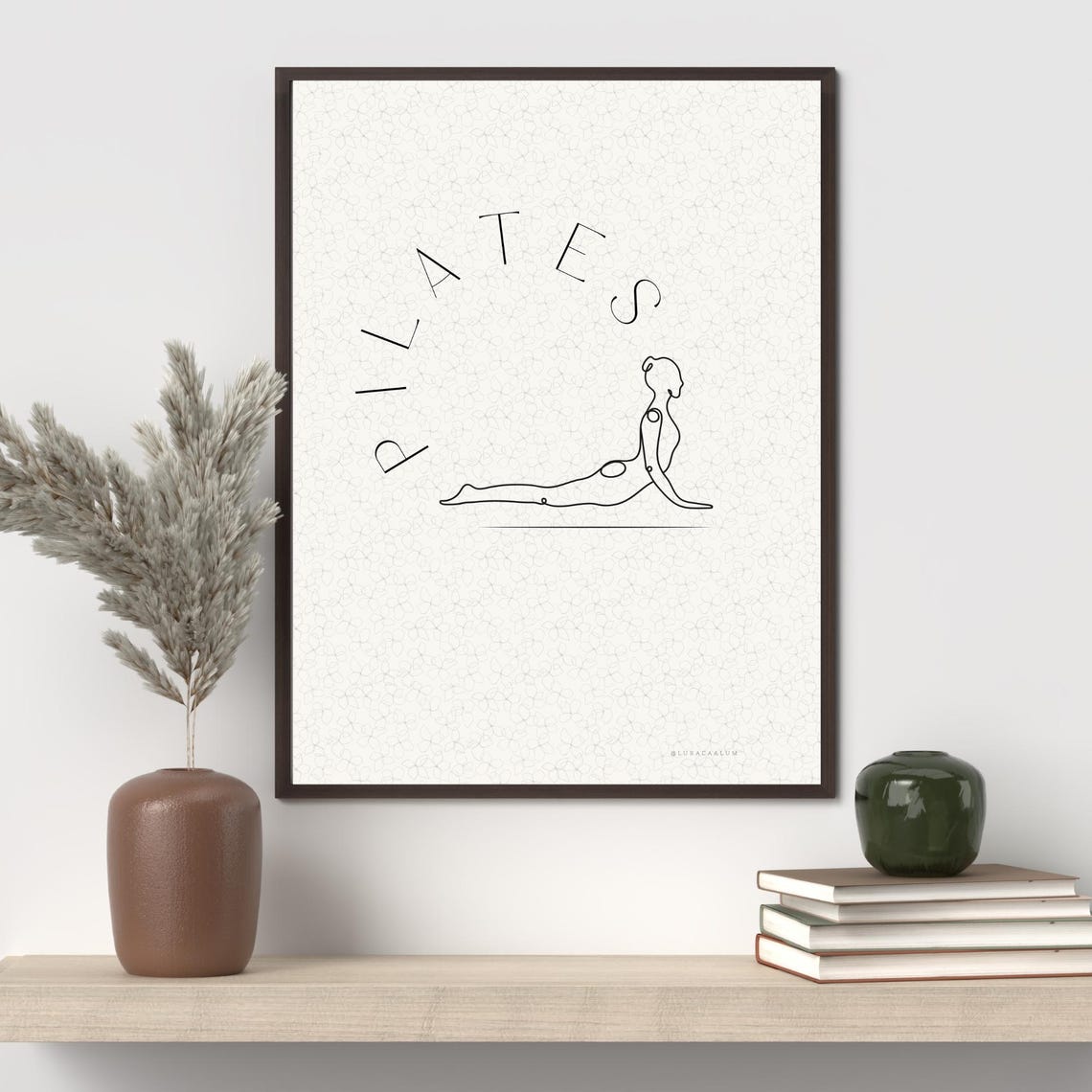 Pilates Pose Poster in Minimalistic Design | Pilates Art Print ...