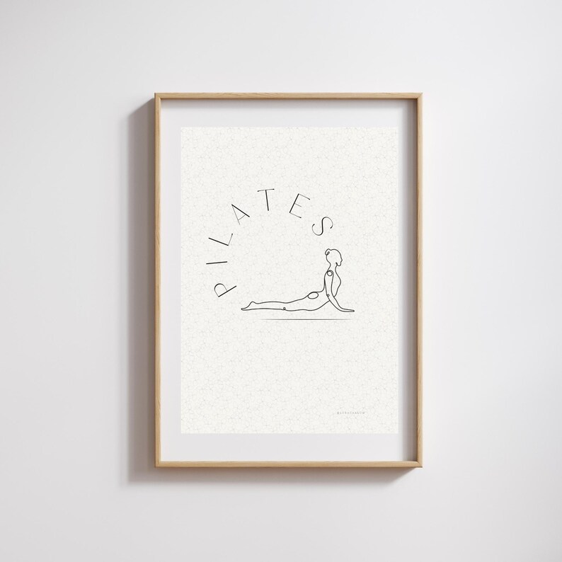 Pilates Pose Poster in Minimalistic Design | Pilates Art Print ...