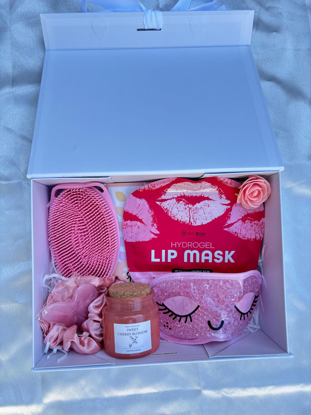 Relaxation Gift Box for Her – Spa Care Package With Candle, Hand Mask ...