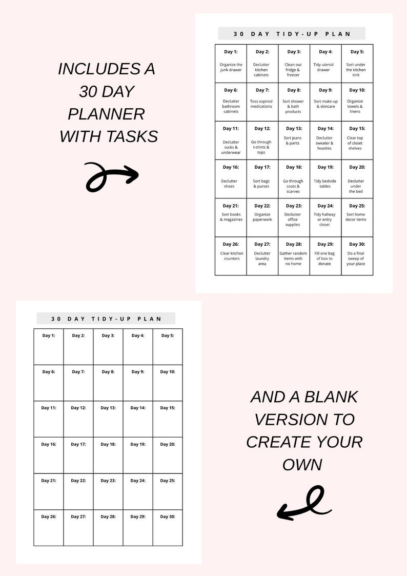 30-day Declutter Challenge Printable | A4 & US Letter | Minimalist Home ...