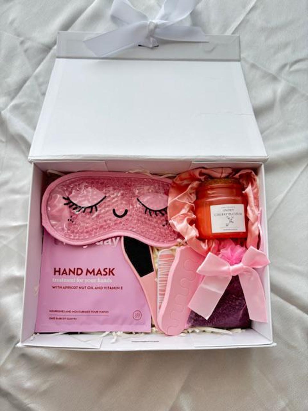 Self Care Gift Box - Pink Pamper Spa Set for Her - Relaxation Package ...