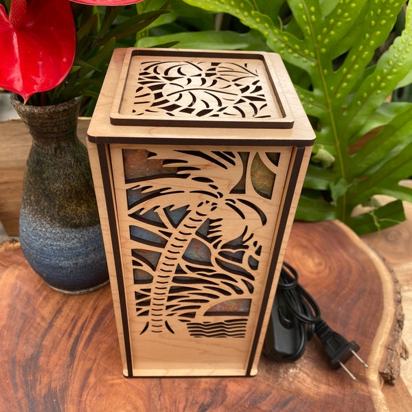 Laser Cut Wood Lamp - Etsy