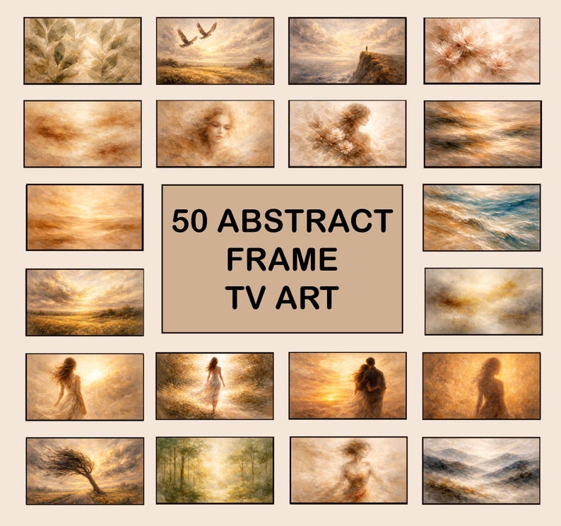 Abstract TV Art 4K Bundle – 50 Neutral Modern Digital Wall Decor - Etsy