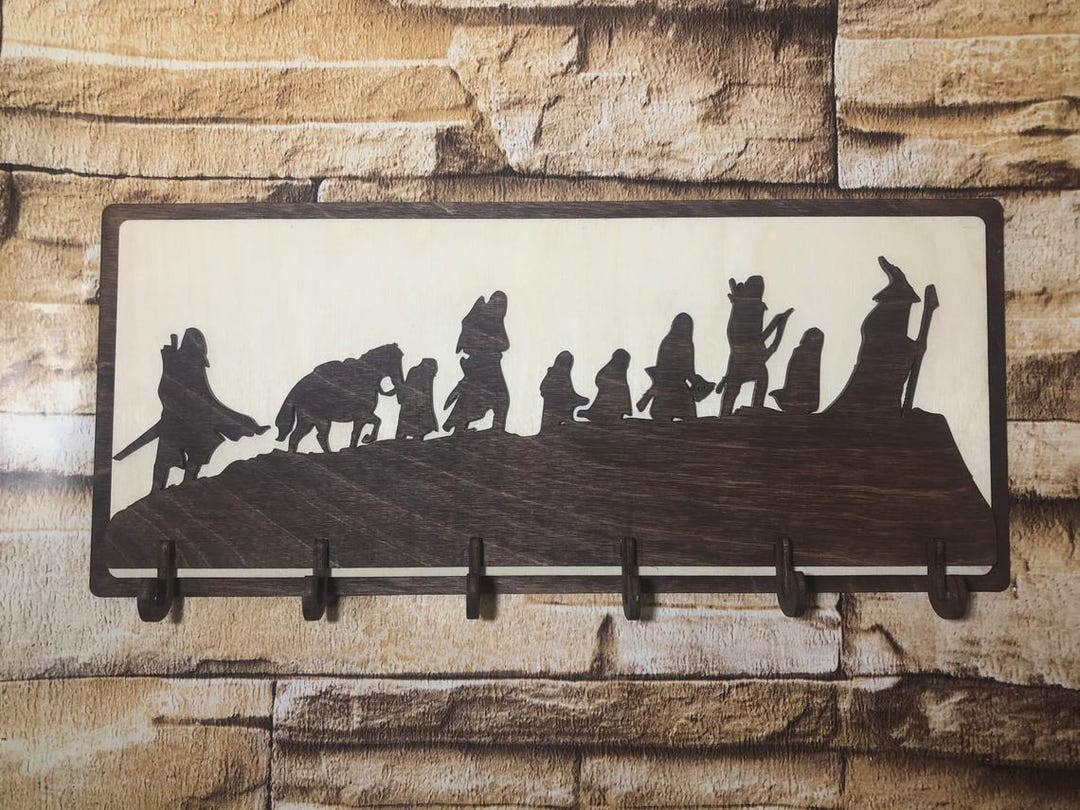 Lord of the Rings Key Holder, Laser Cut Wood, Fellowship Silhouette - Etsy