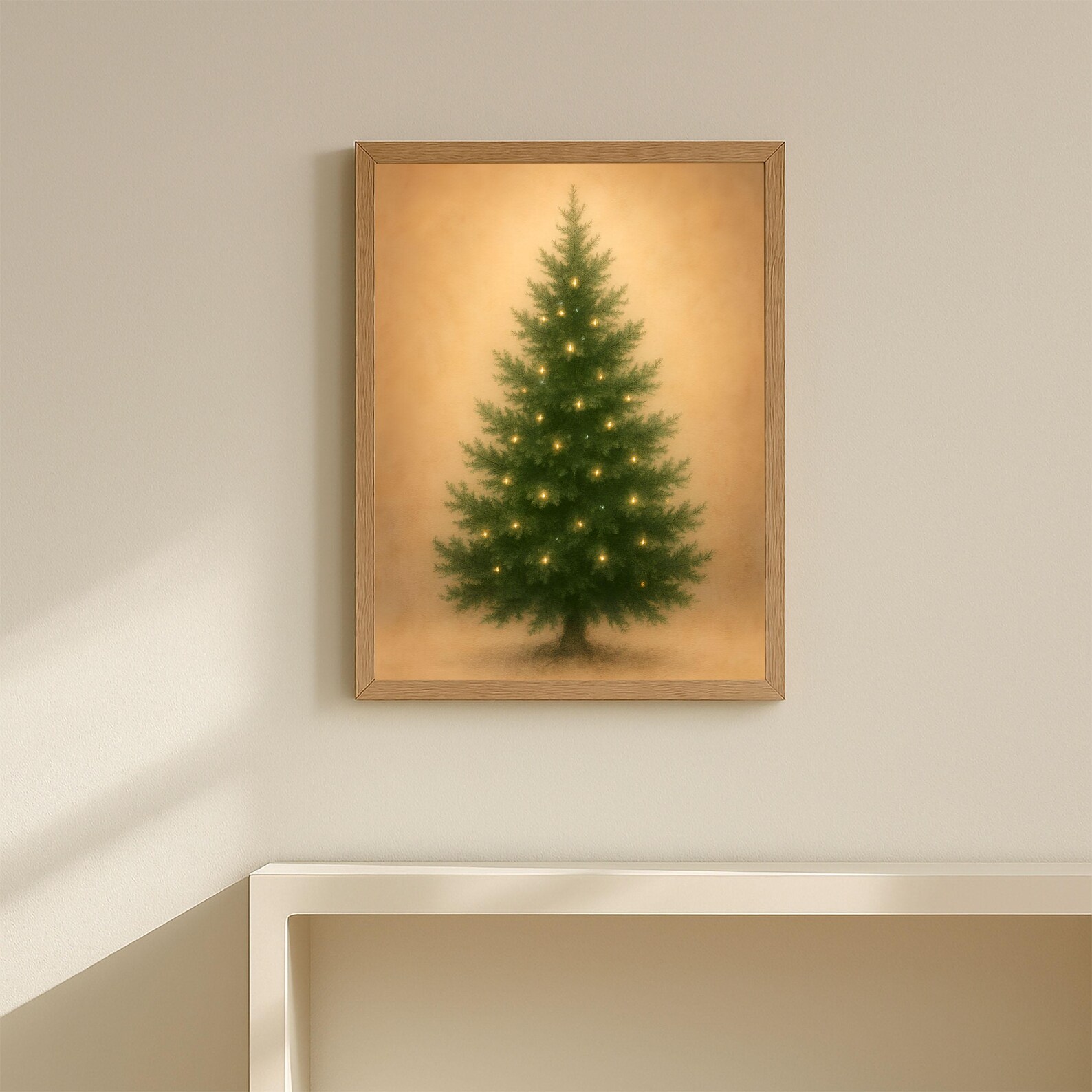 Rustic Christmas Tree Painting | Farmhouse Holiday Wall Art (digital ...