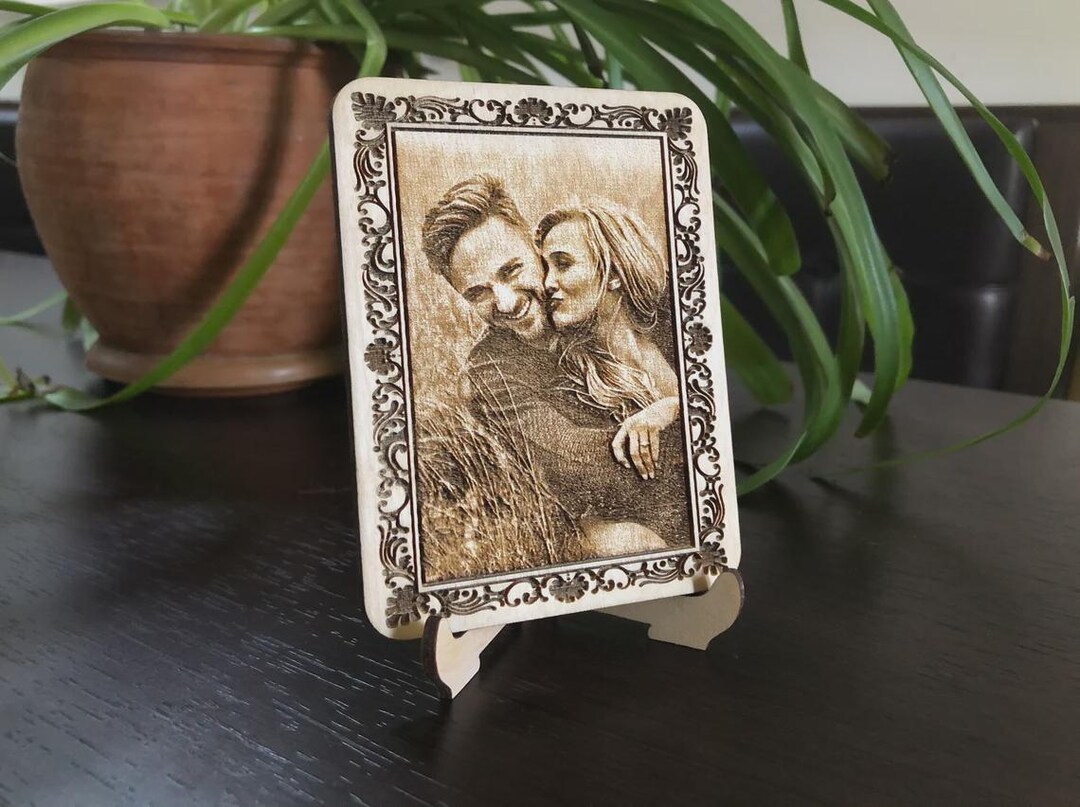 Personalized Photo Engraved Wood Plaque, Custom Laser Engraved Picture ...