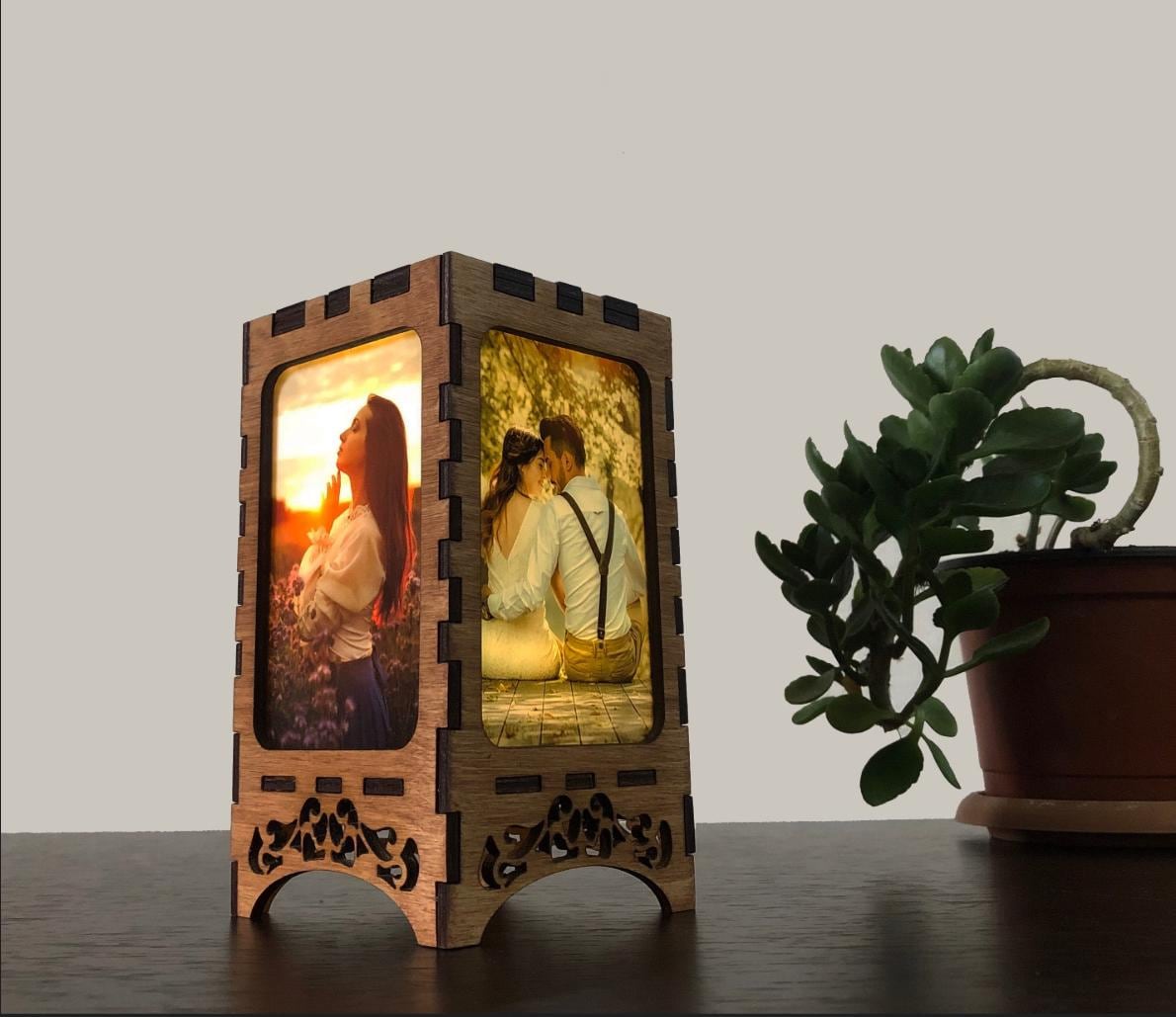 Personalized Photo Light Box Lantern, Custom Memorial Gift - Etsy
