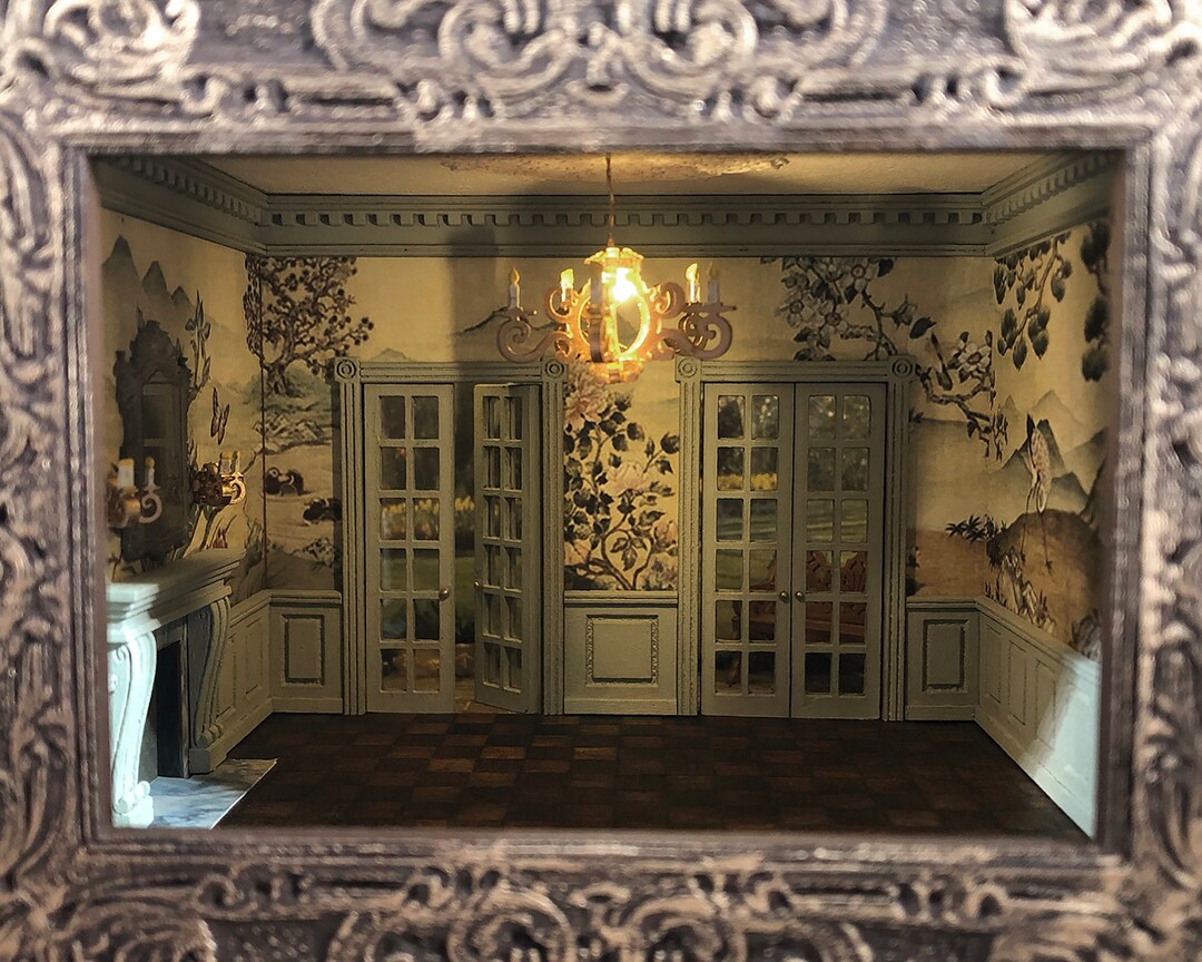 Quarter Inch Scale Dollhouse Kit Chinoiserie Room Box Work Along With ...