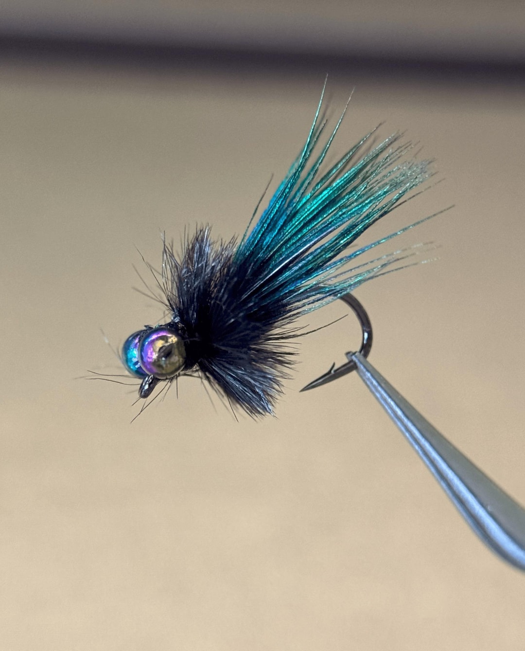 5-pack Hand Tied Peacock Blue Euro Nymph Fly – Barbed Hooks #12–#20 ...