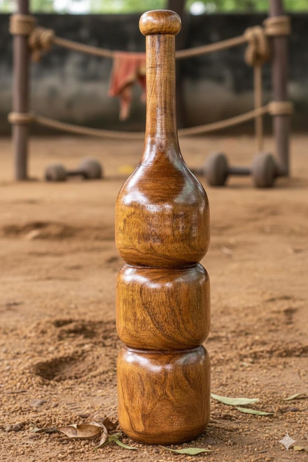 Wooden Gada Mugdar | Traditional Indian Akhada Exercise Club | Desi ...