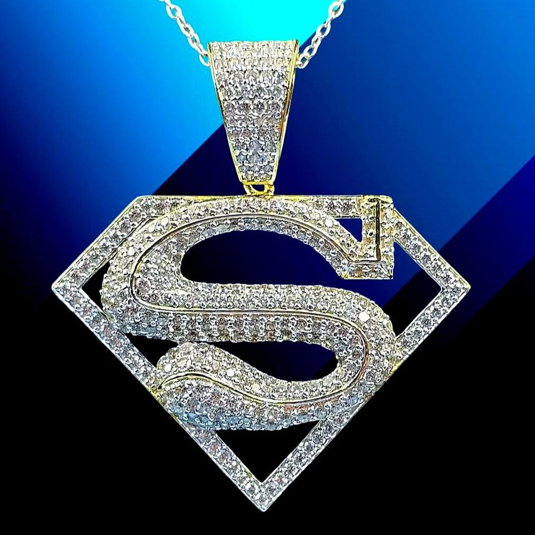 Diamond Initial "s" Letter Pendant Round Cut Simulated Diamond Pendant ...