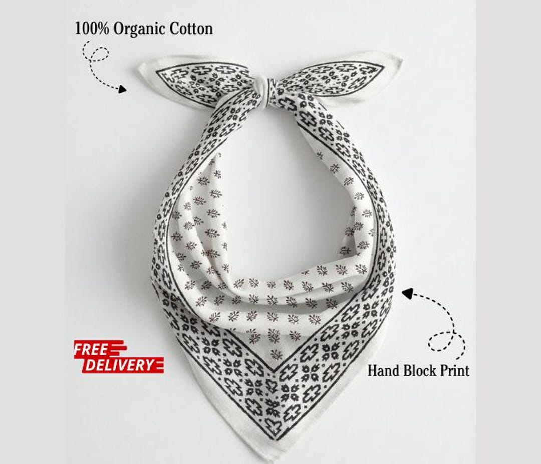 Organic Cotton Bandanas | Hand Block Print Bandana Set | Soft ...