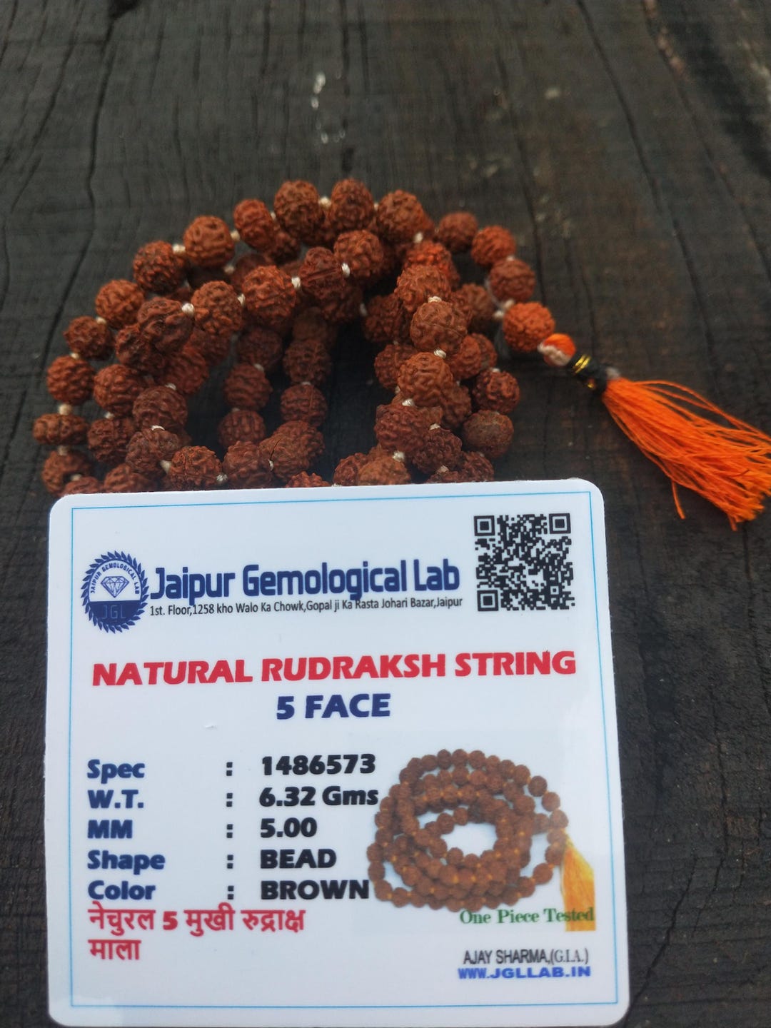 Lab Tested 5 Mukhi Rudraksha Mala | 108+1 Bead | Unisex Spritual ...
