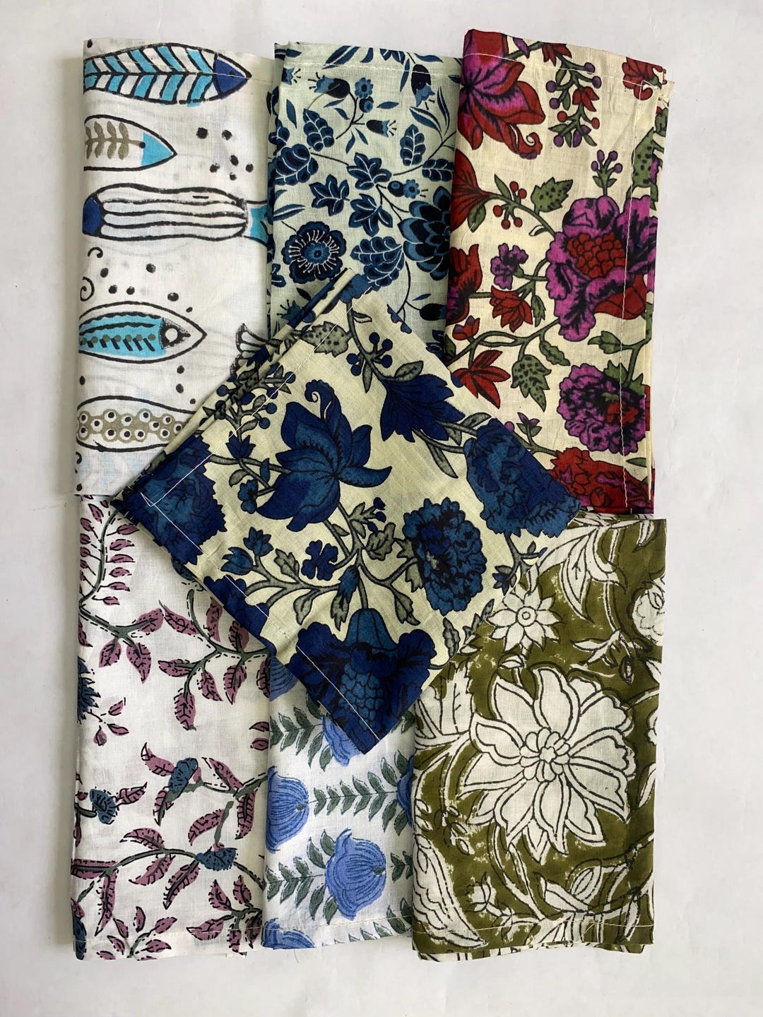Assorted Napkins, Bohemian Napkin, Mix and Match Block Print Table ...