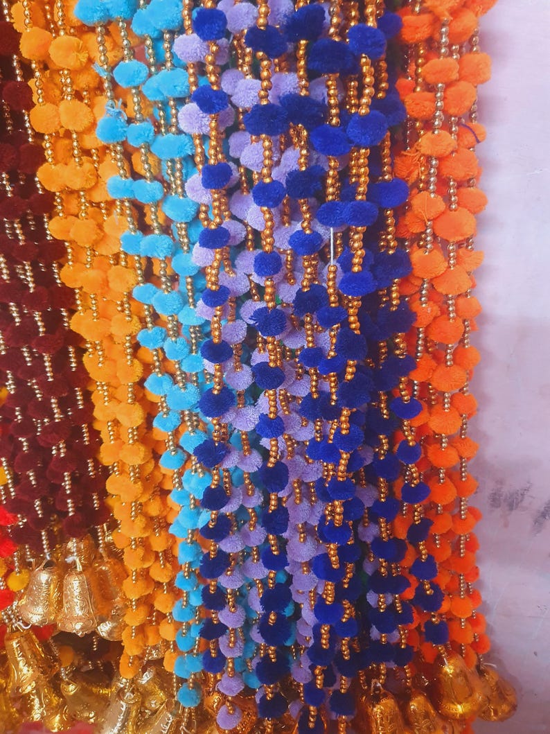 50 Pcs Pom Pom Garlands Indian Garlands String Indian Wedding ...