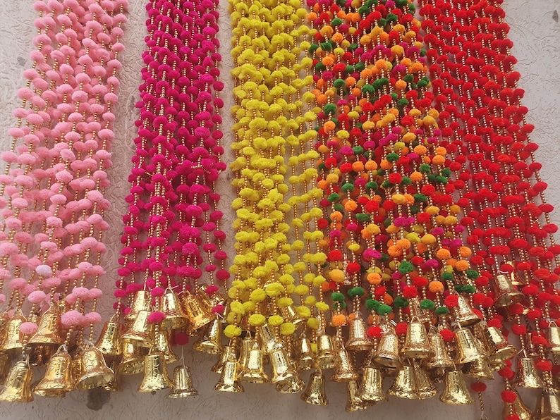50 Pcs Pom Pom Garlands Indian Garlands String Indian Wedding ...