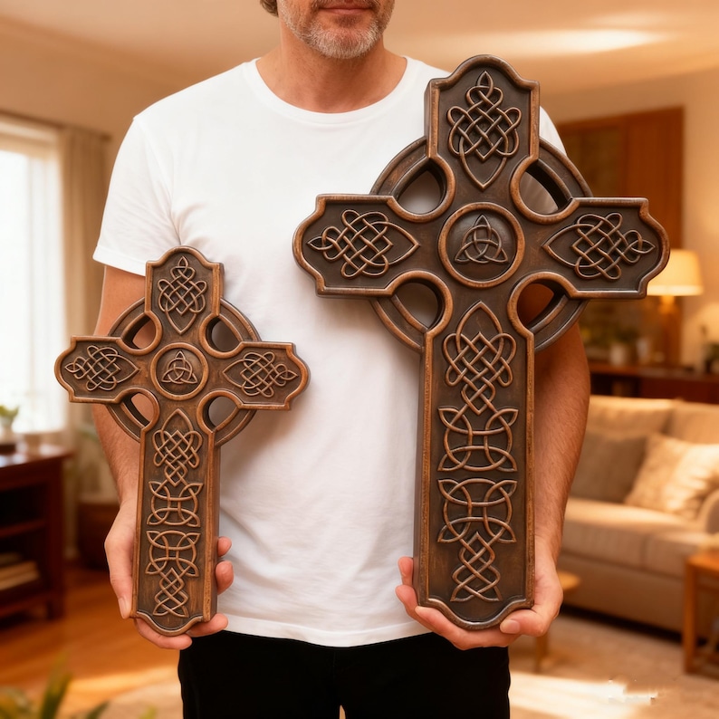 Celtic Beech Wood Wall Cross - Artistic Hand-carved Religious Symbol-christmas Gift - Etsy Australia