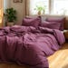 Handmade Plum Linen Duvet Cover Set | Soft Washed Linen Bedding With ...