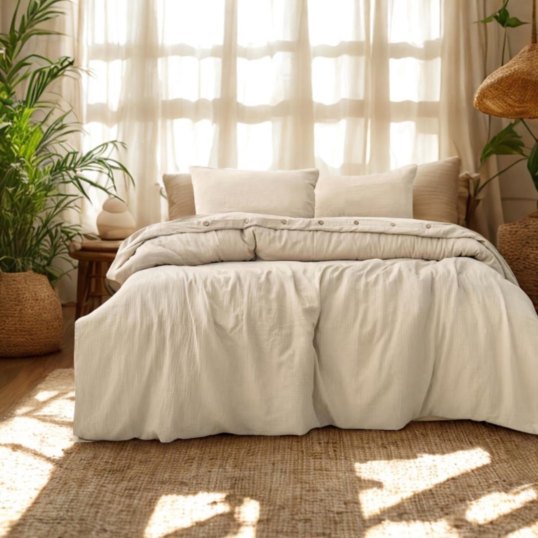 Handmade off White Linen Duvet Cover – Stonewashed Flax Bedding – Queen ...