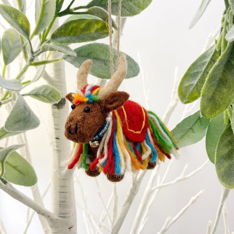 Handmade Wool Felt Yak Ornament – Whimsical Holiday Decor - Etsy