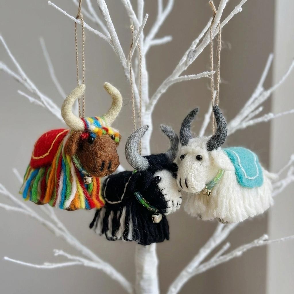 Handmade Wool Felt Yak Ornament – Whimsical Holiday Decor - Etsy