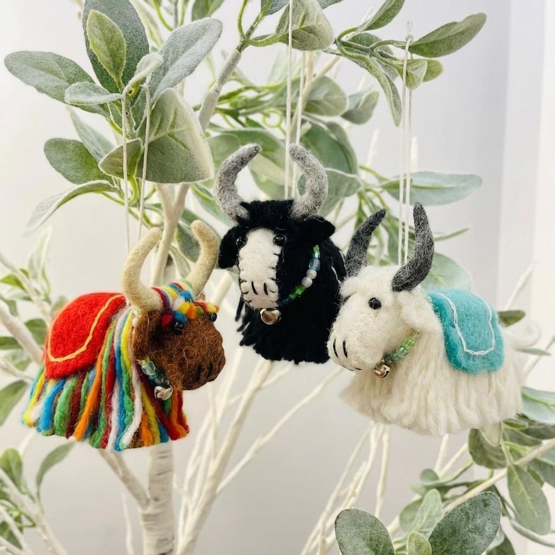 Handmade Wool Felt Yak Ornament – Whimsical Holiday Decor - Etsy