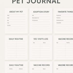 Printable Pet Journal | Pet Care Tracker | Digital Pet Planner | Puppy ...