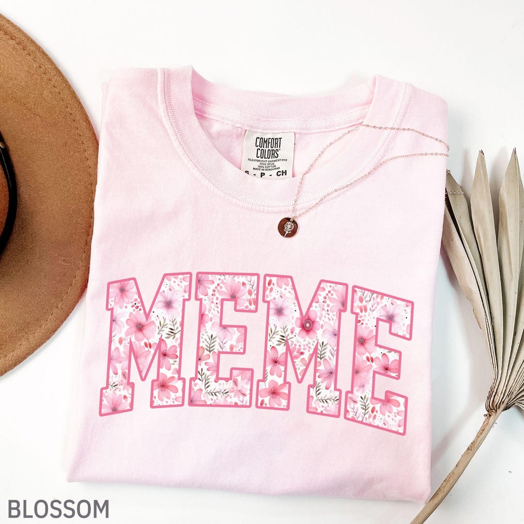 Comfort Colors® Pink Floral Meme Shirt, Pregnancy Announcement Gift for ...