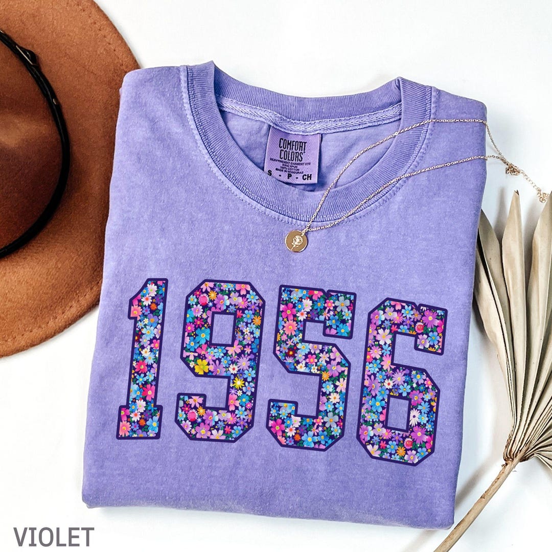 Comfort Colors® Floral 1956 Shirt, 70th Birthday Gifts for Women 1956 ...