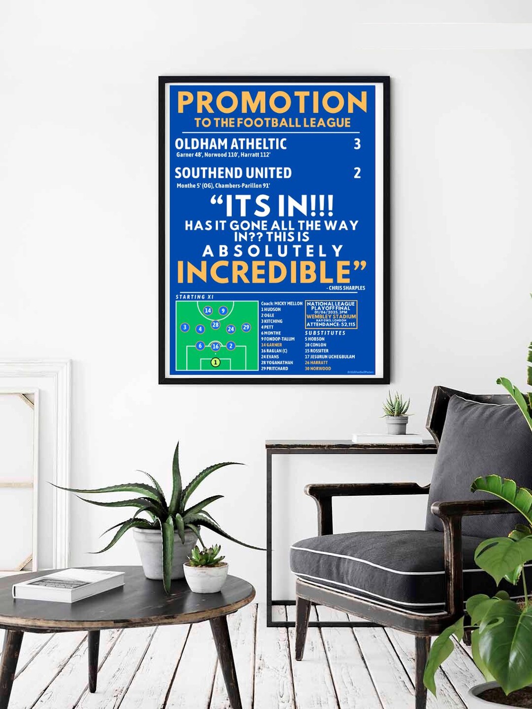 Oldham Athletic Promotion Poster - Etsy UK