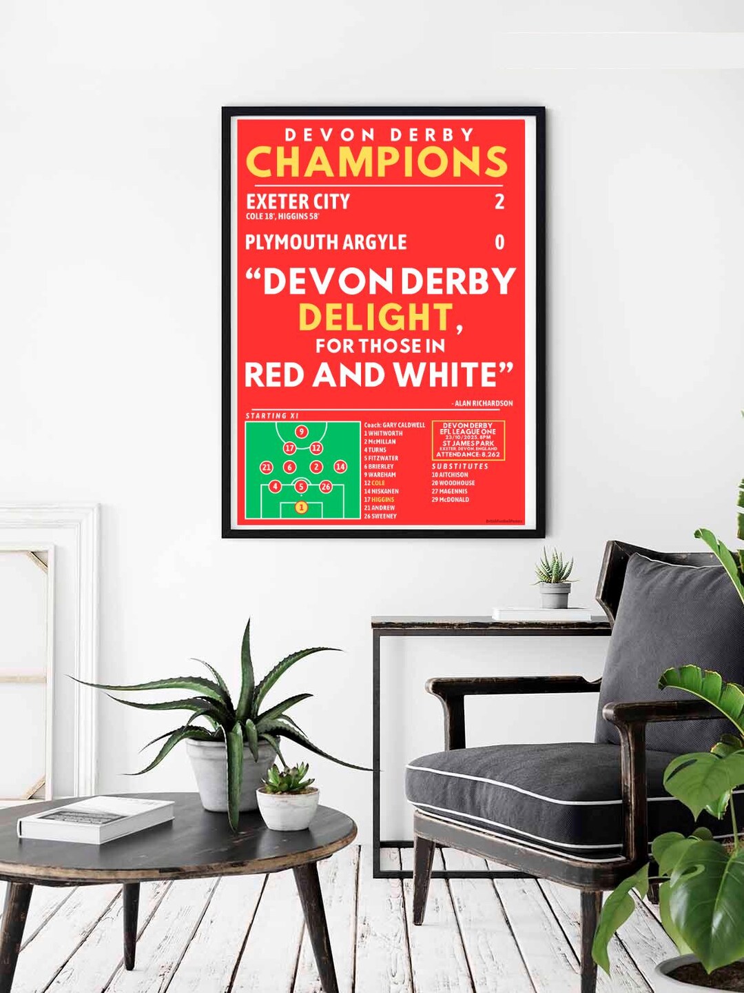 Exeter City Devon Derby Victory Poster - Etsy UK