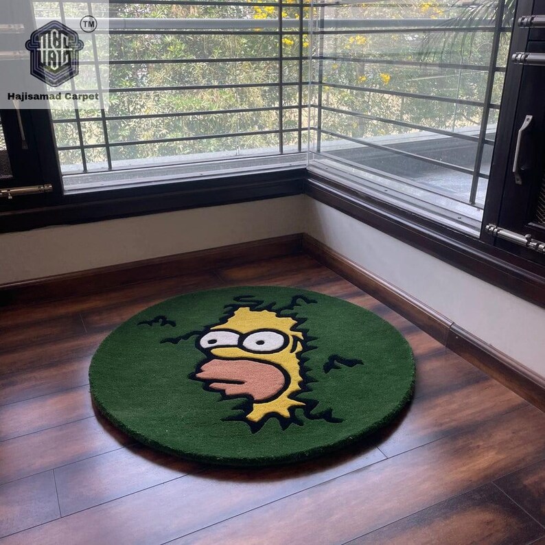 Homer Simpson Back Into Bushes Hand-tufted Rug. - Etsy