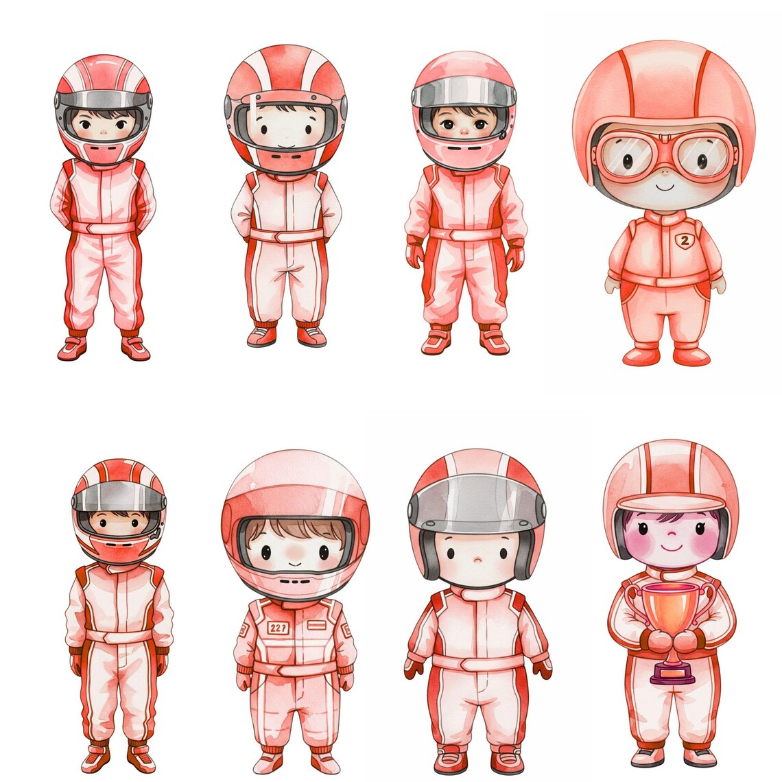 Watercolor Race Car Clipart, Baby Racer PNG, Cute Red Cars, Little ...