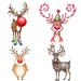 Quirky Christmas Reindeer Clipart, Funny Reindeer PNG, Watercolor ...