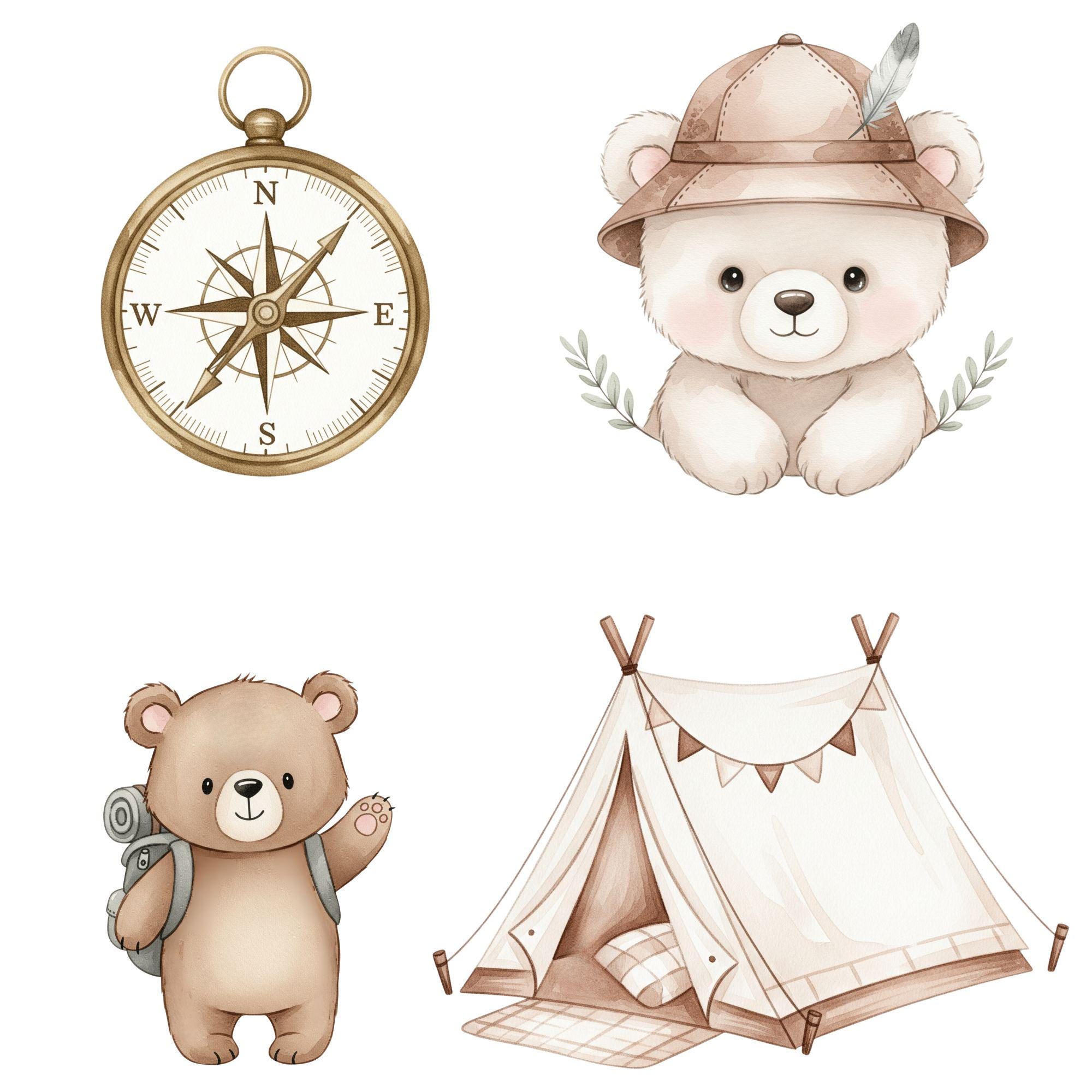 Camping Animals Clipart, Cute Kids Campaign Clipart, Forest Clipart Png ...