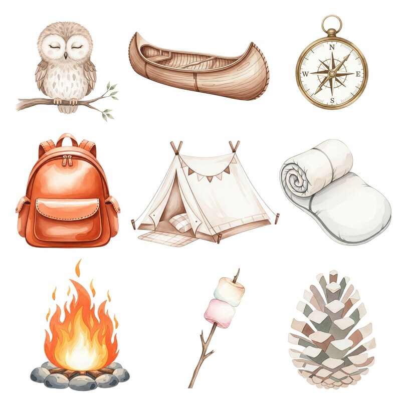 Camping Animals Clipart, Cute Kids Campaign Clipart, Forest Clipart Png ...