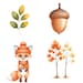 Watercolor Fall Animals Clipart: Woodland Baby Shower PNG Bundle - Etsy