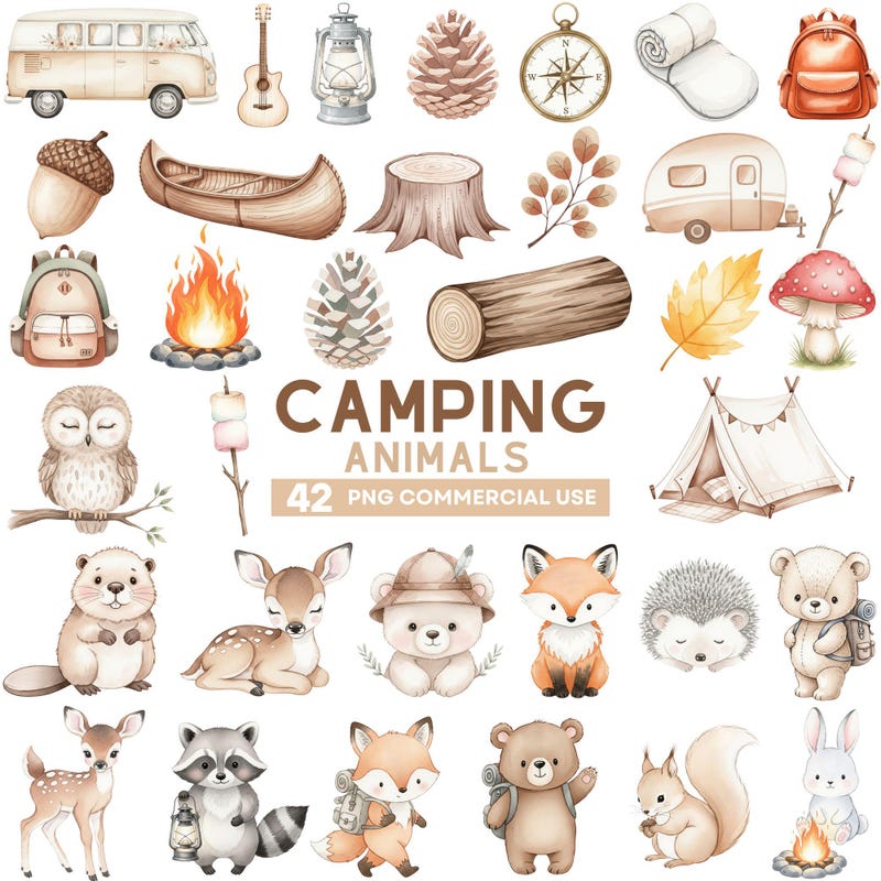 Nursery Camping Animals - Etsy