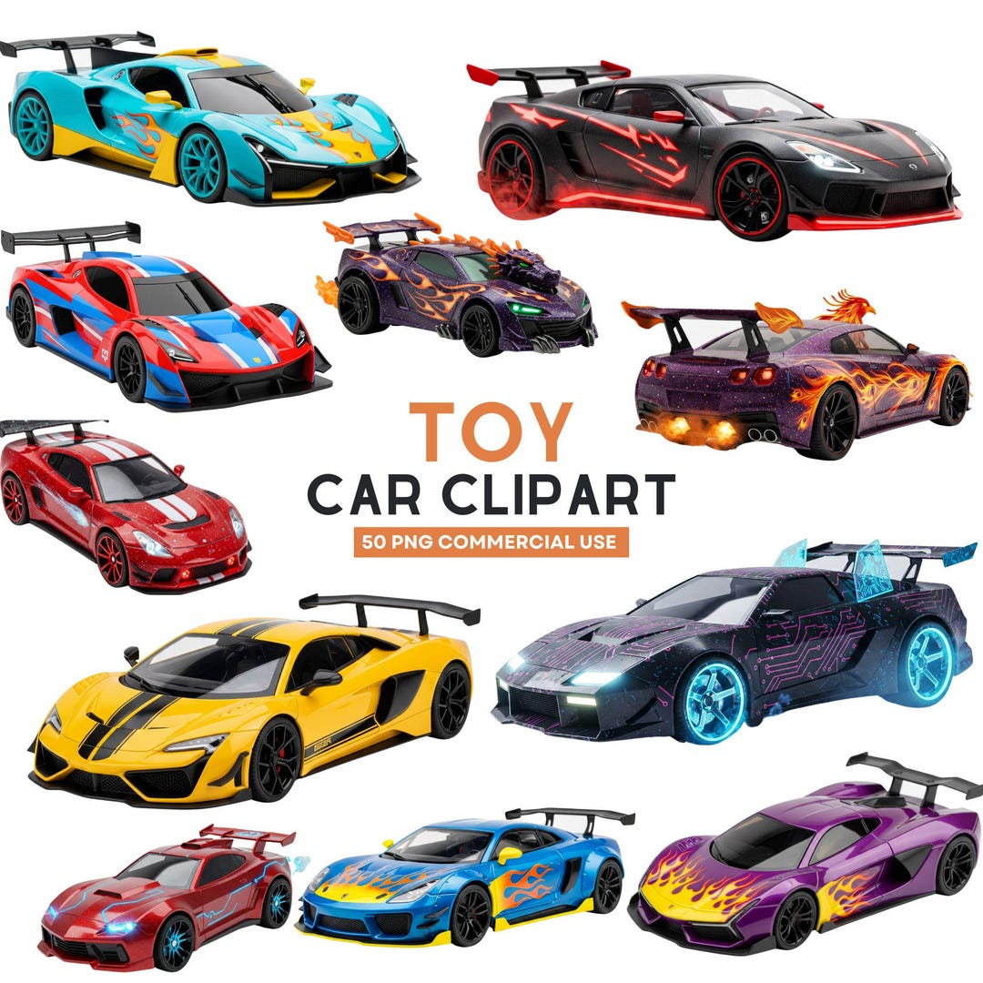 Toy Car Clipart, Cute Race Car Clipart, Watercolor Cartoon Cars PNG ...