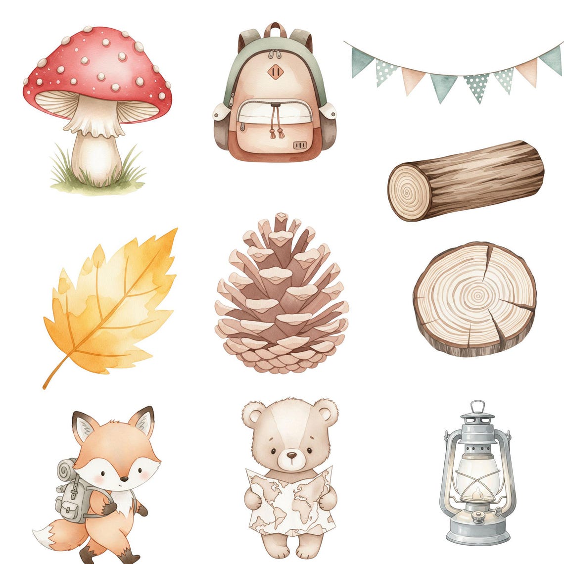 Camping Animals Clipart, Cute Kids Campaign Clipart, Forest Clipart Png ...