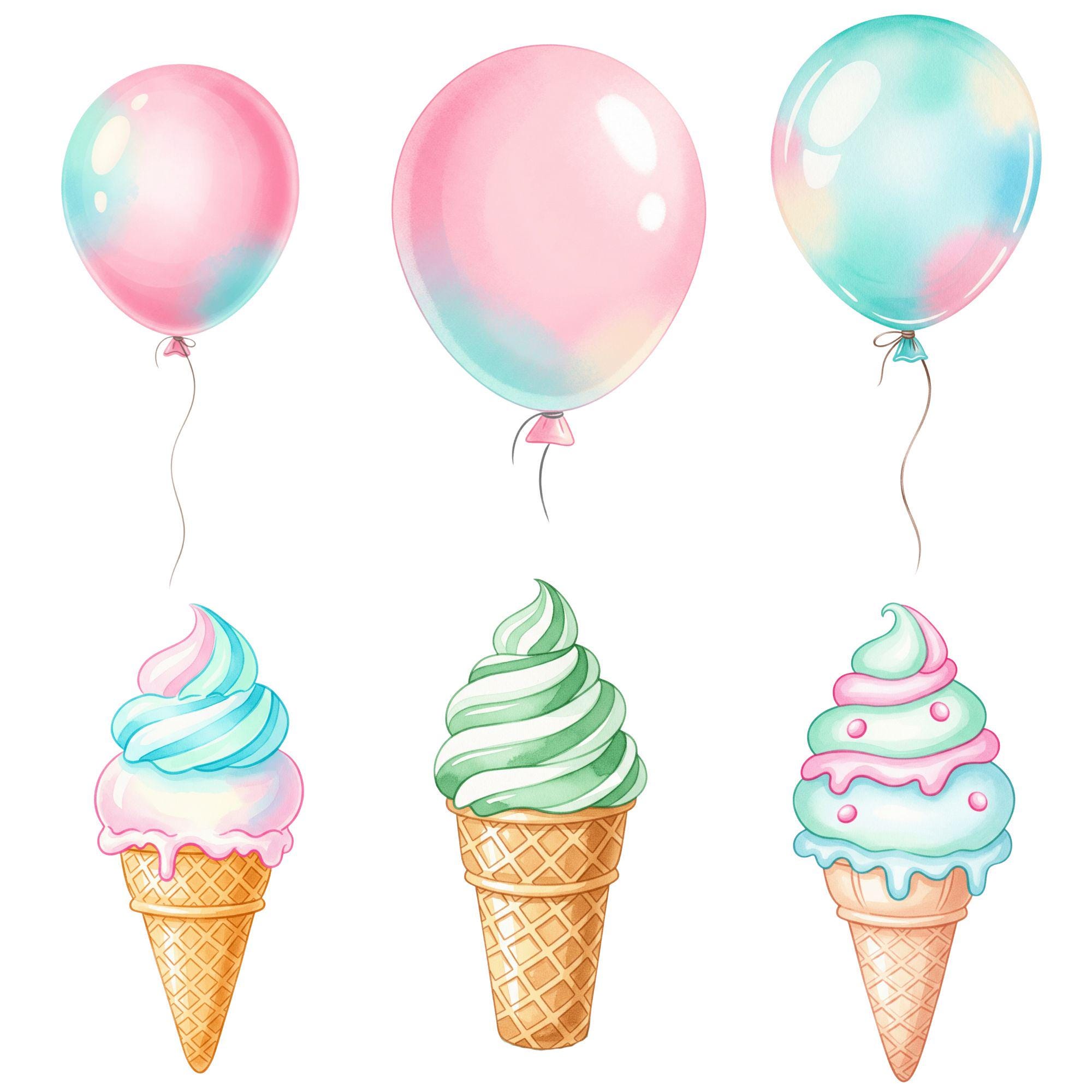 Ice Cream Truck Clipart, Ice Cream Cart PNG, Watercolor Ice Cream Van ...