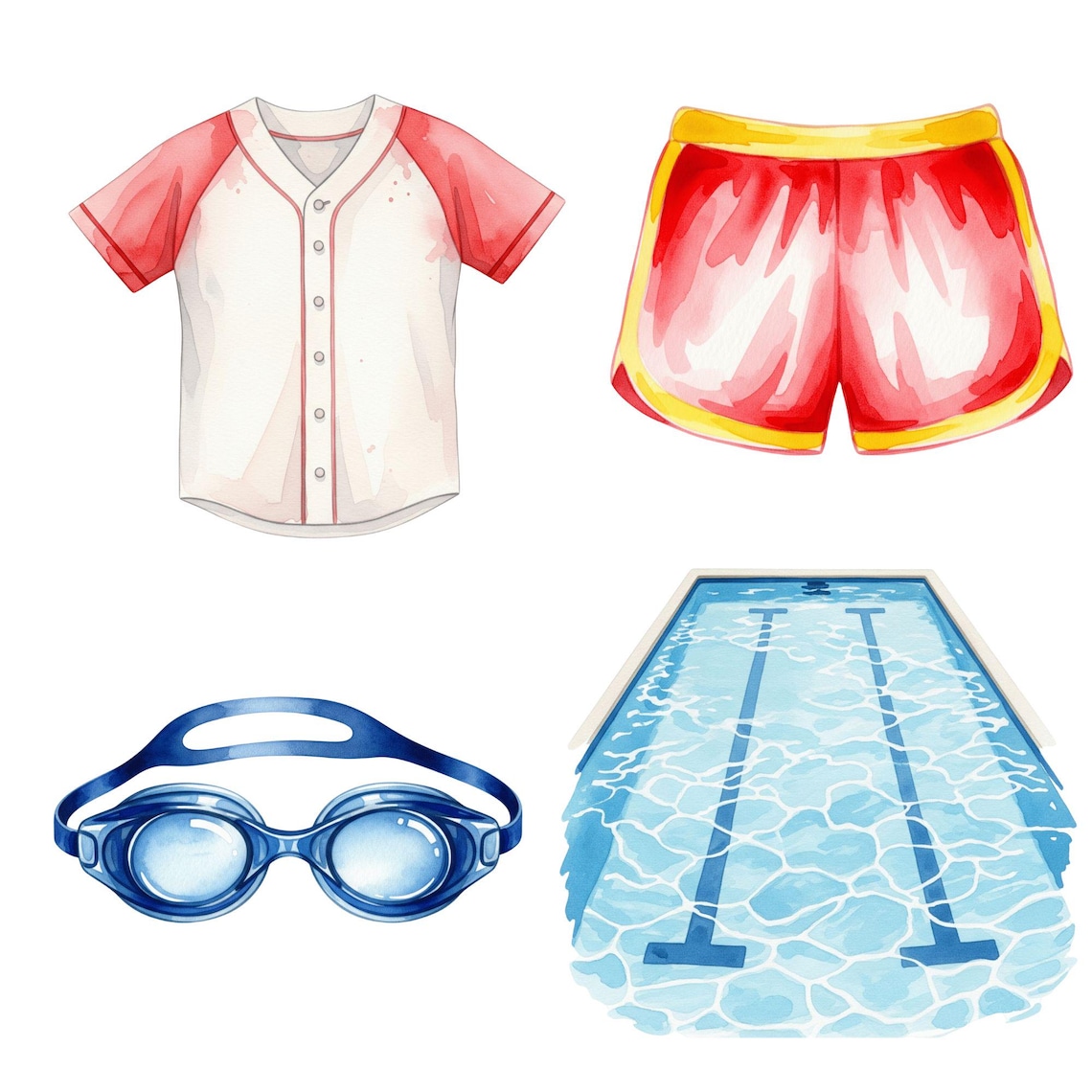 Watercolor Sports Clipart, Sports Balls PNG, Basketball Png, Football ...