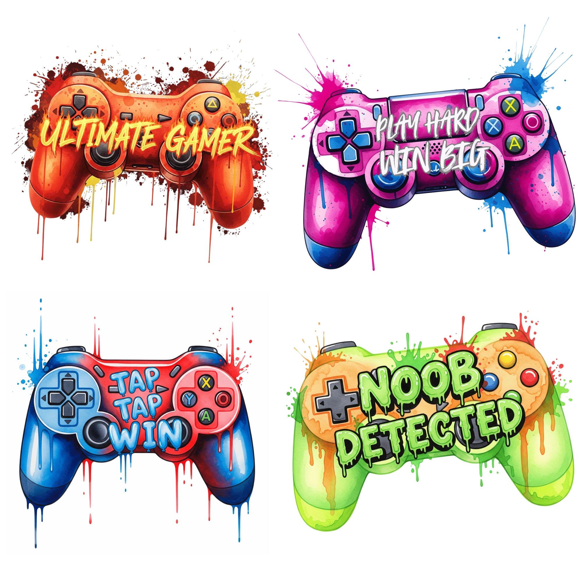 Game Controller Clipart Bundle: Gamer Graphics, PNG Illustrations ...