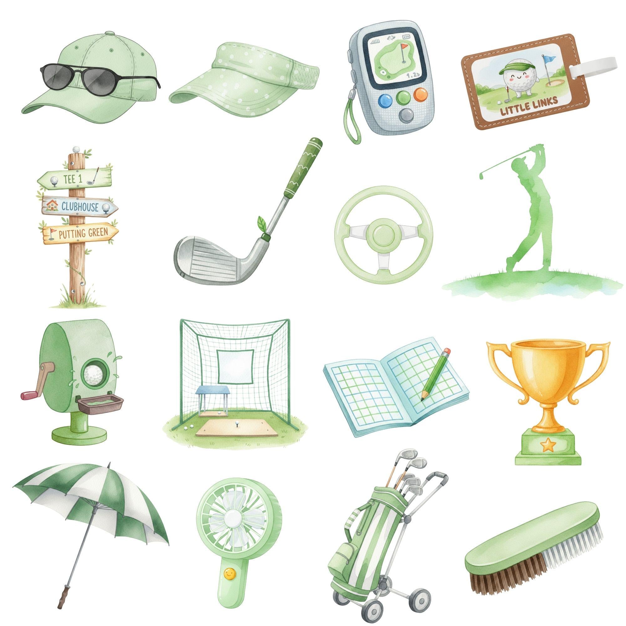 Watercolor Golf Clipart, Golf Ball Png, Golf Club, Sports Clipart ...