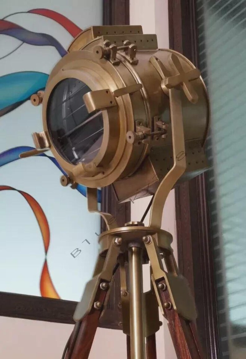 Nautical Spotlight LARGE Vintage Theater Stage Industrial Search Light ...