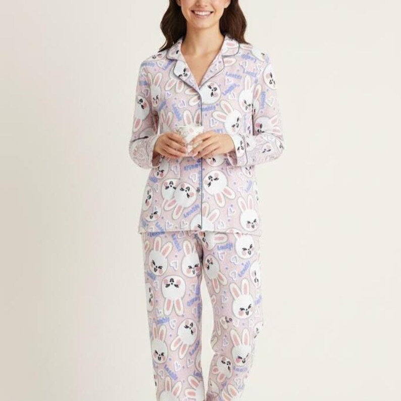 Stray Kids Leebit Kpop Member Group Pajamas, Cute SKZOO Animal Print ...