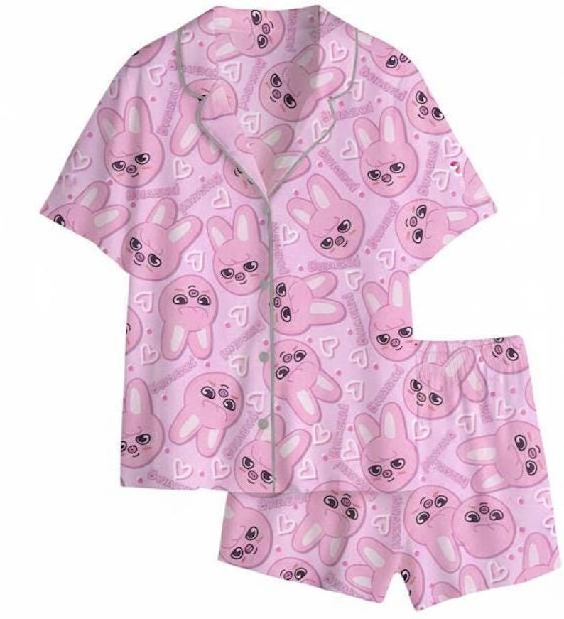 Stray Kids Dwakki Kpop Member Group Pajamas, Cute SKZOO Animal Print ...